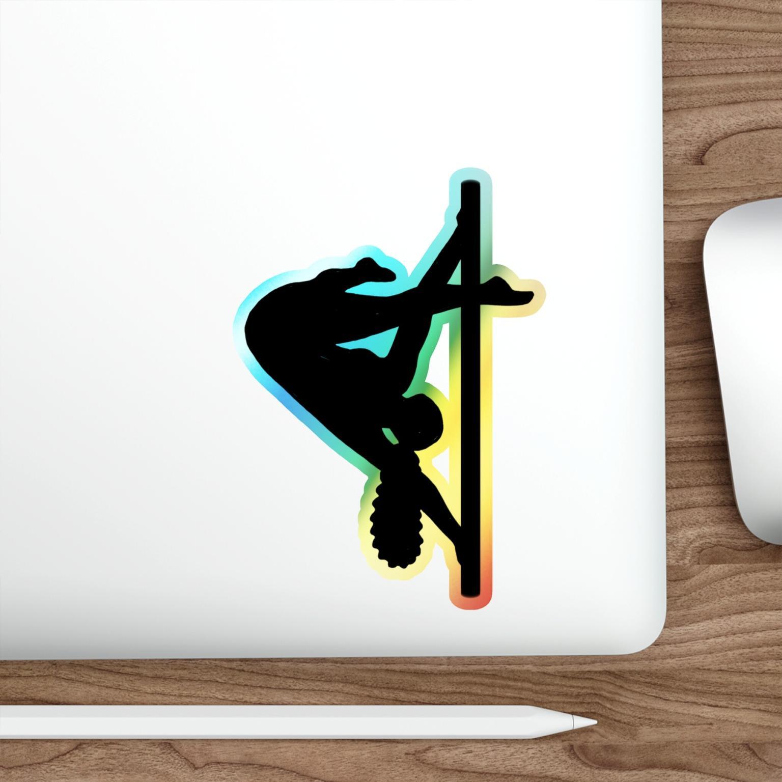 Pole Dancer Posing Holographic Sticker (Ayesha) | Socially Rockward